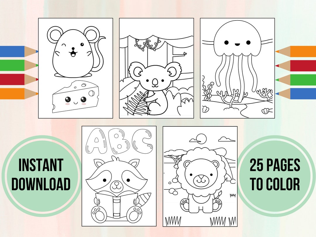 Printable Animal Coloring Pages for Kids, Cute Animal Coloring Sheets ...