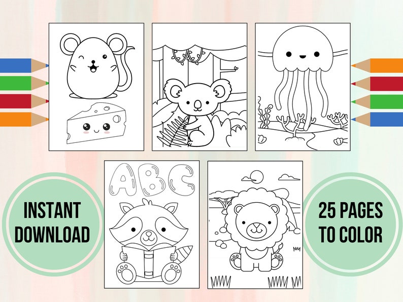 Printable Animal Coloring Pages for Kids, Cute Animal Coloring Sheets ...