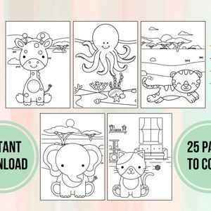 Printable Animal Coloring Pages for Kids, Cute Animal Coloring Sheets ...