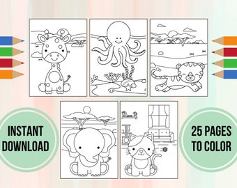 Printable Animal Coloring Pages for Kids, Cute Animal Coloring Sheets ...