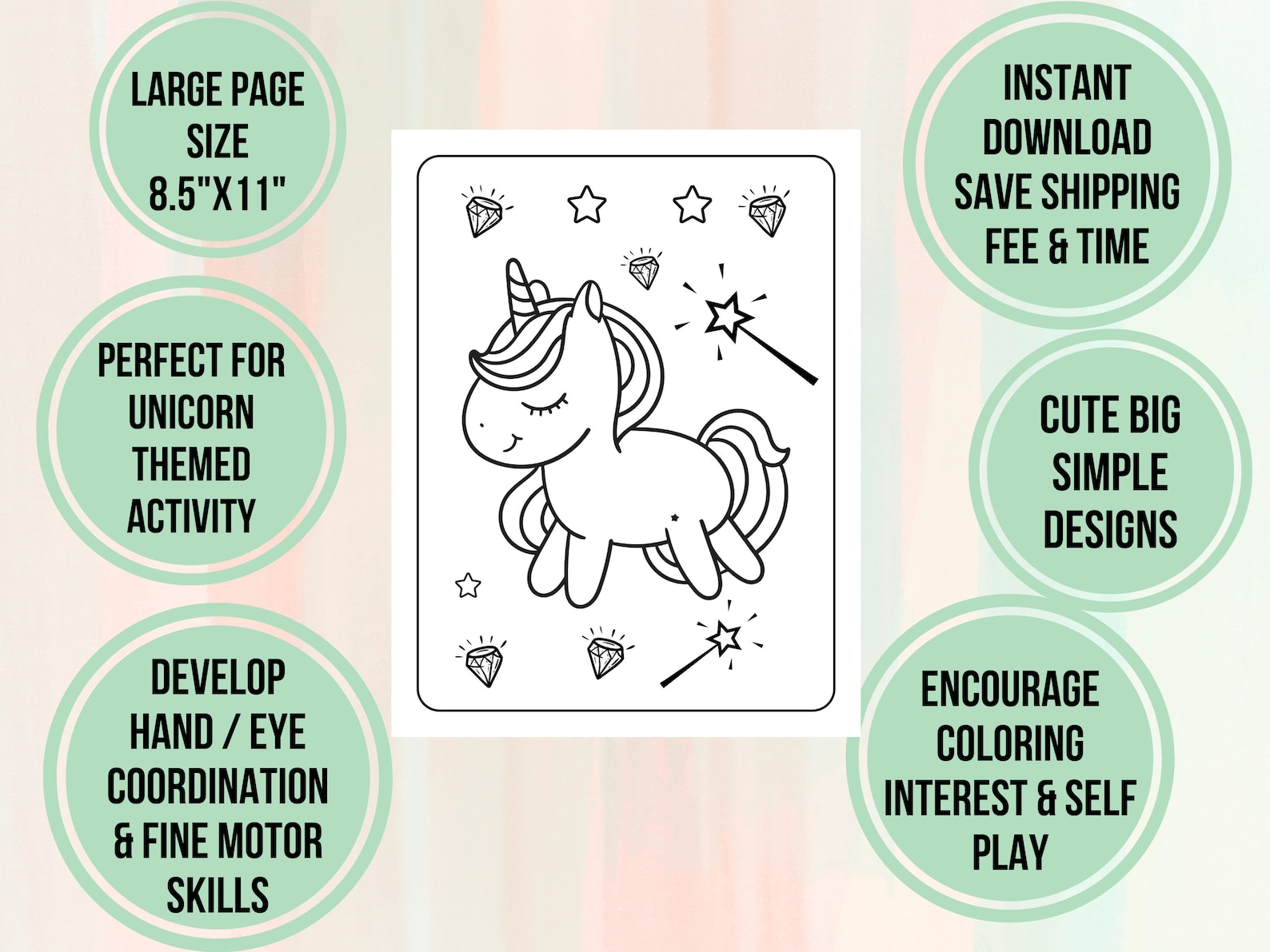 Printable Unicorn Coloring Pages, Cute Unicorn Coloring Sheets, Kawaii ...