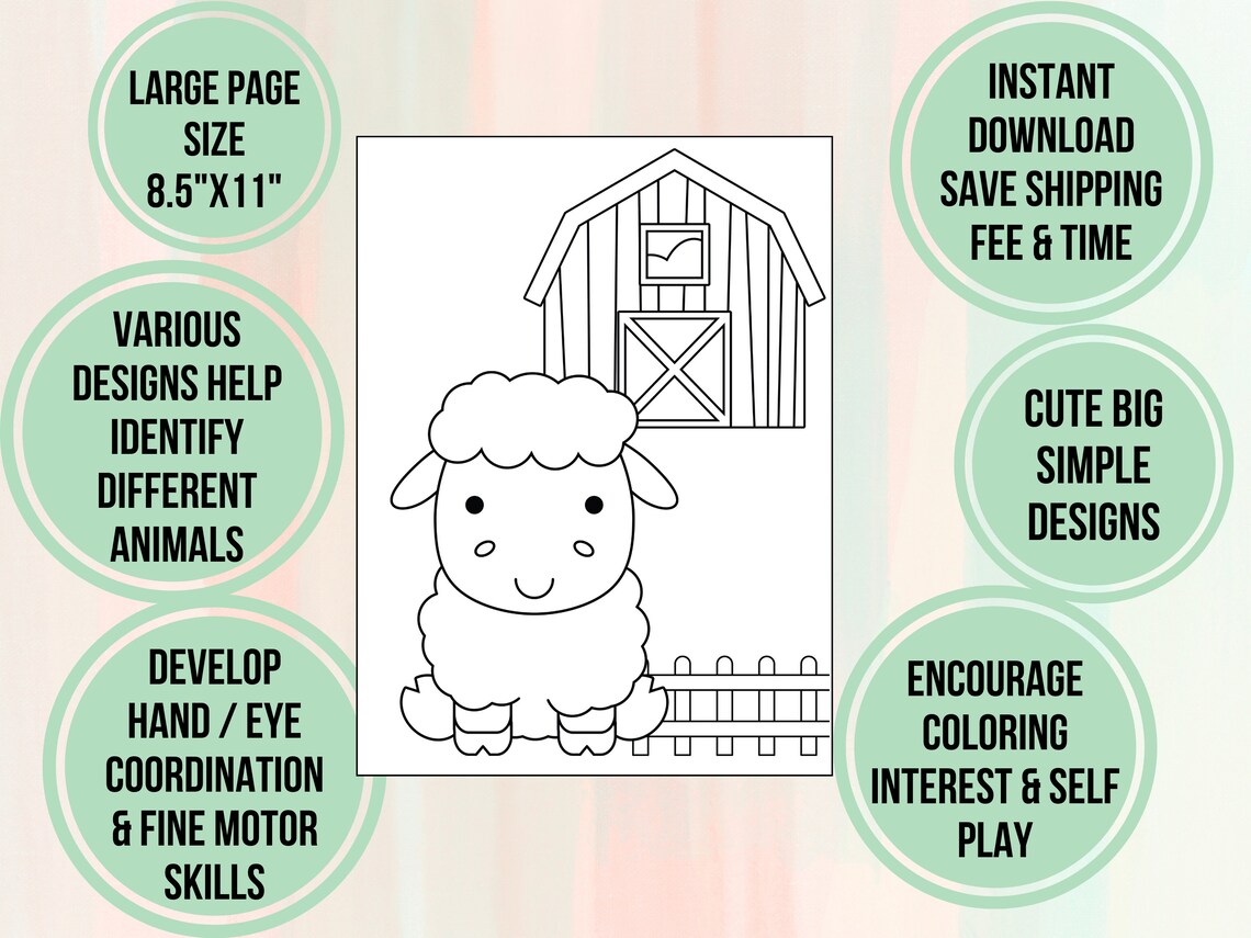 Printable Animal Coloring Pages for Kids, Cute Animal Coloring Sheets ...