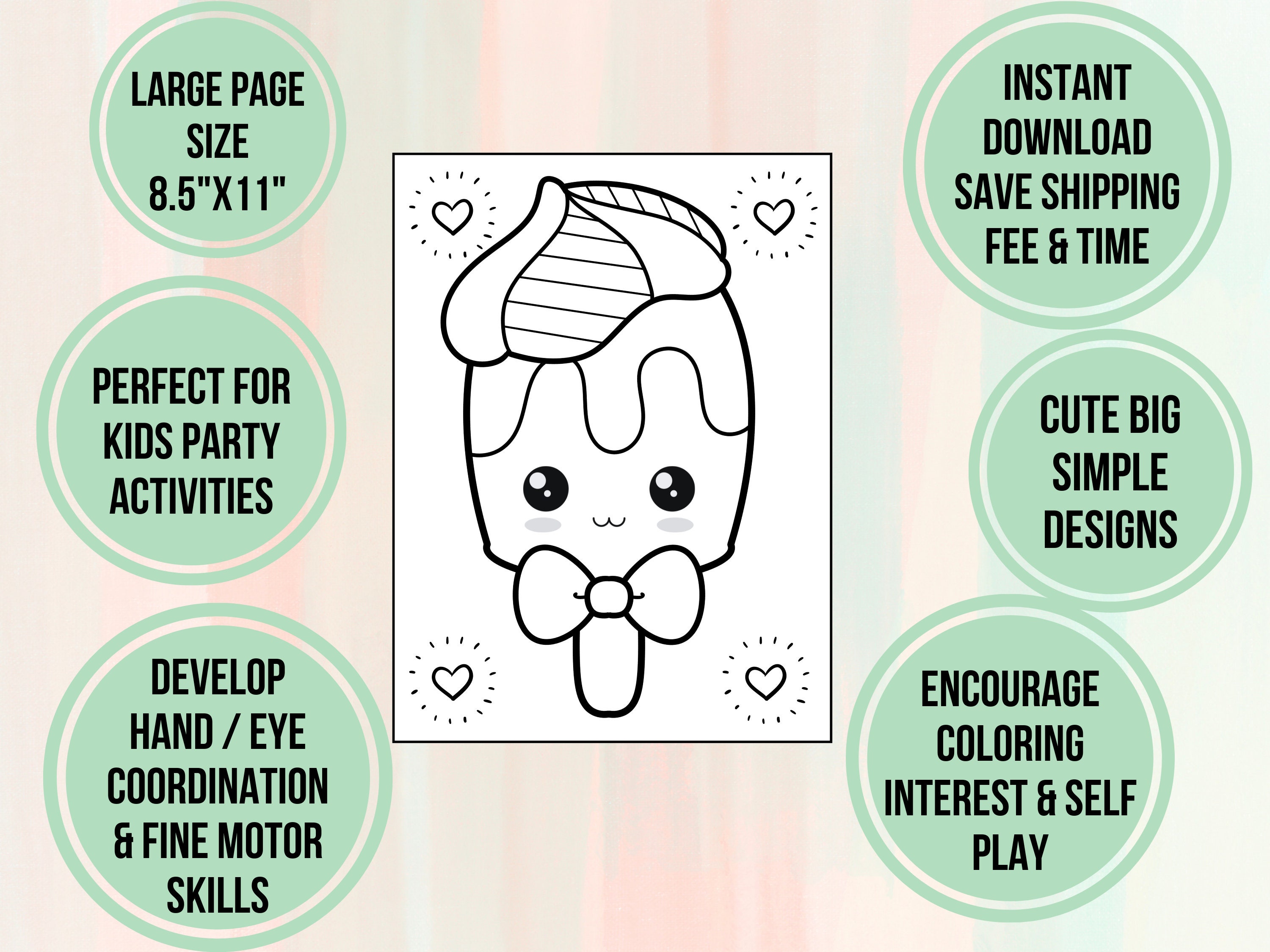 Kawaii Coloring Pages Printable, Ice Cream Coloring Sheets, Sweet ...