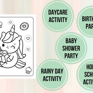 Printable Unicorn Coloring Pages, Cute Unicorn Coloring Sheets, Kawaii ...