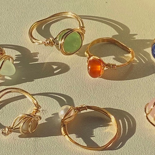 Crystal Wire Rings - Etsy