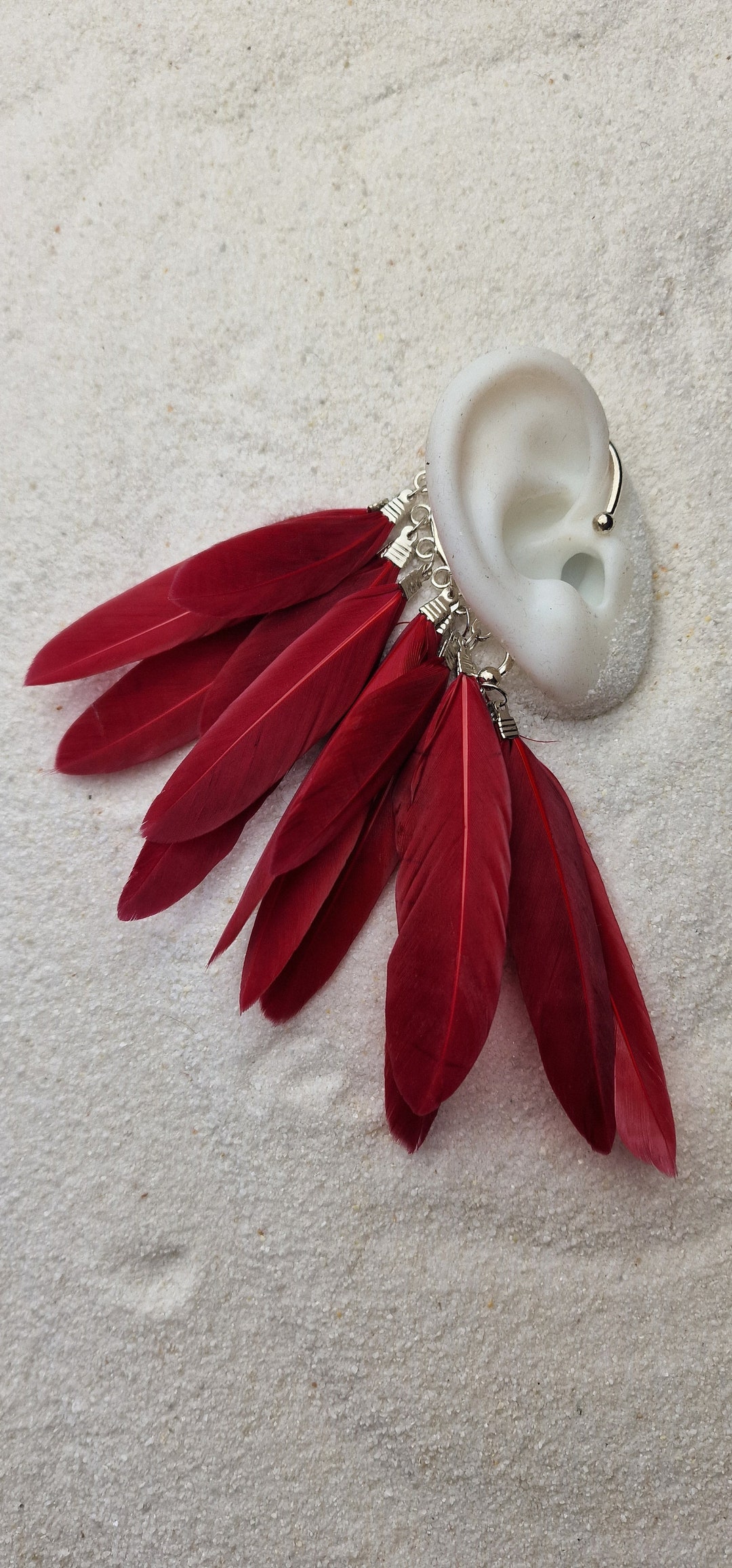 BIRD OF PARADISE EAR WRAP Large Festival Ear Jewellery / Ear Cuff ...