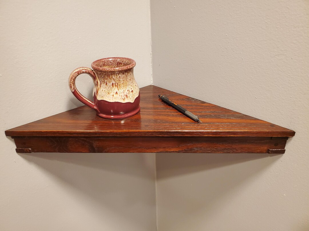 Craftsman Corner Shelf, Floating Corner Shelf, Corner Shelf (red Mahogany) - Etsy