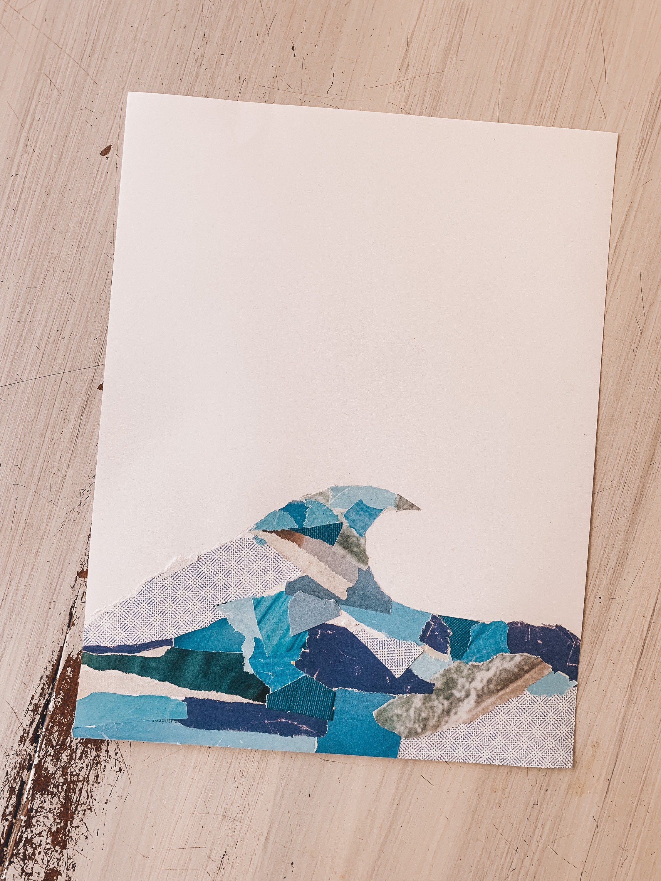 Original Beach Wave Collage Art Made With Recycled Materials - Etsy