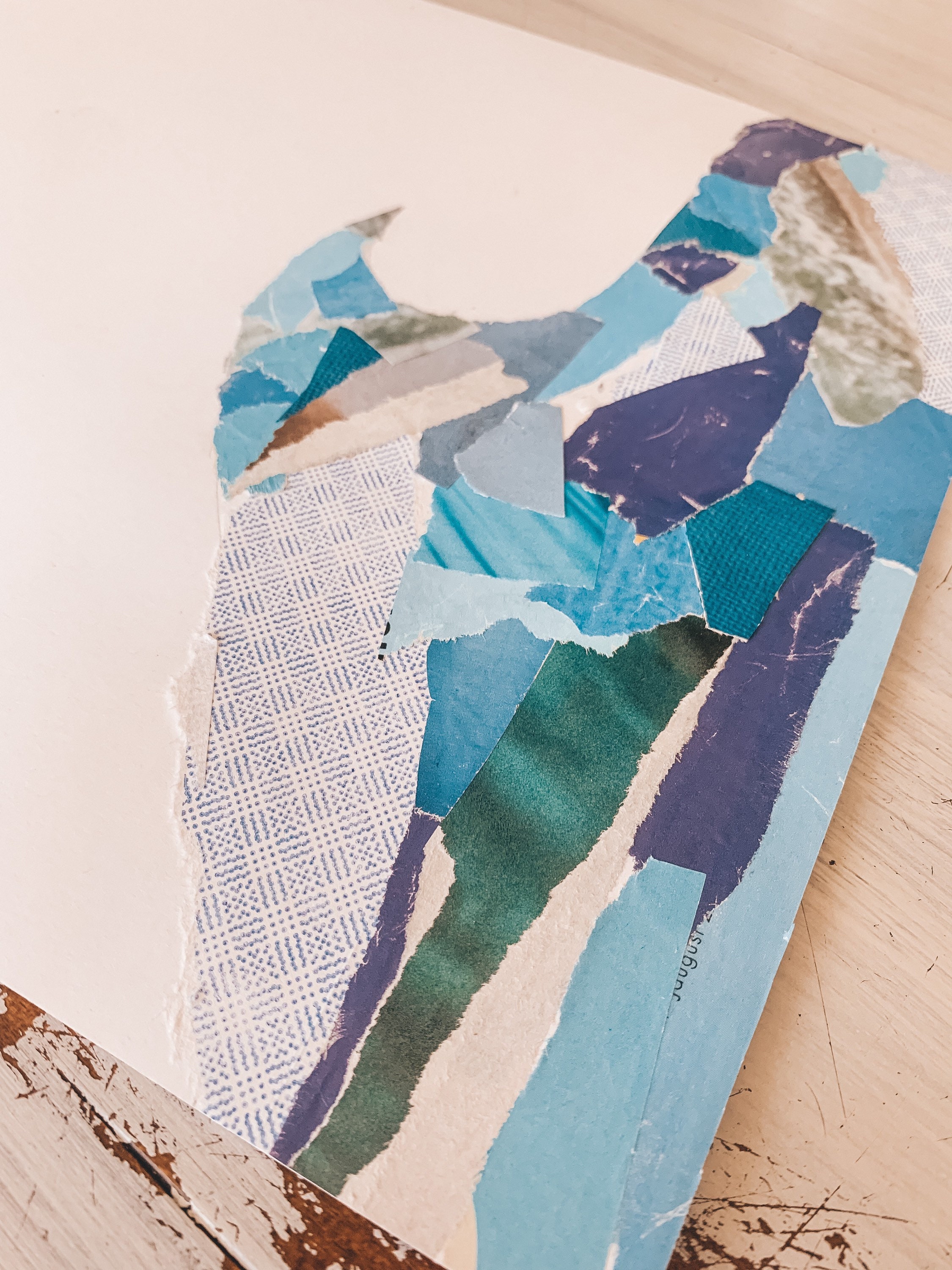 Original Beach Wave Collage Art Made With Recycled Materials - Etsy