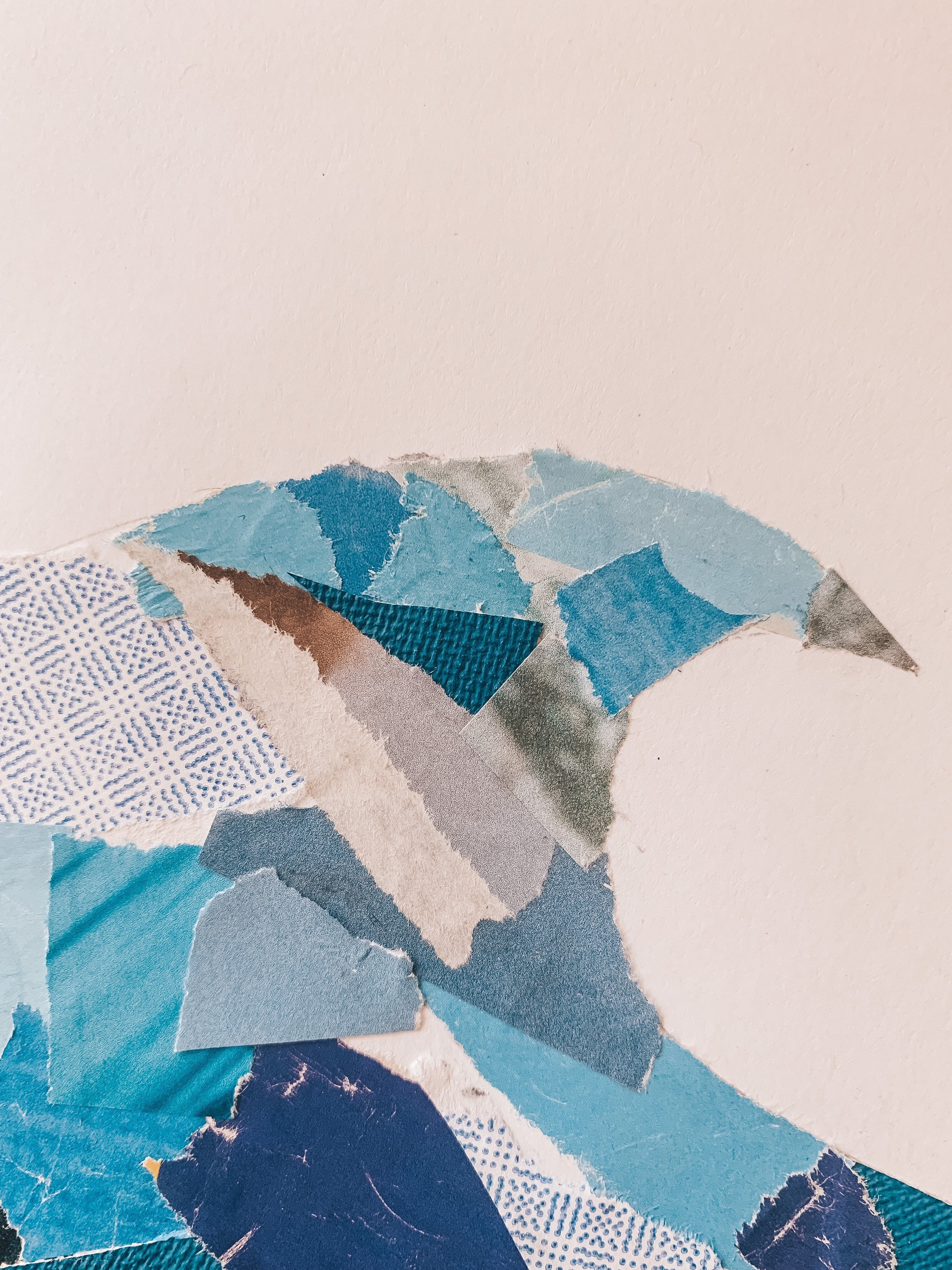 Original Beach Wave Collage Art Made With Recycled Materials - Etsy