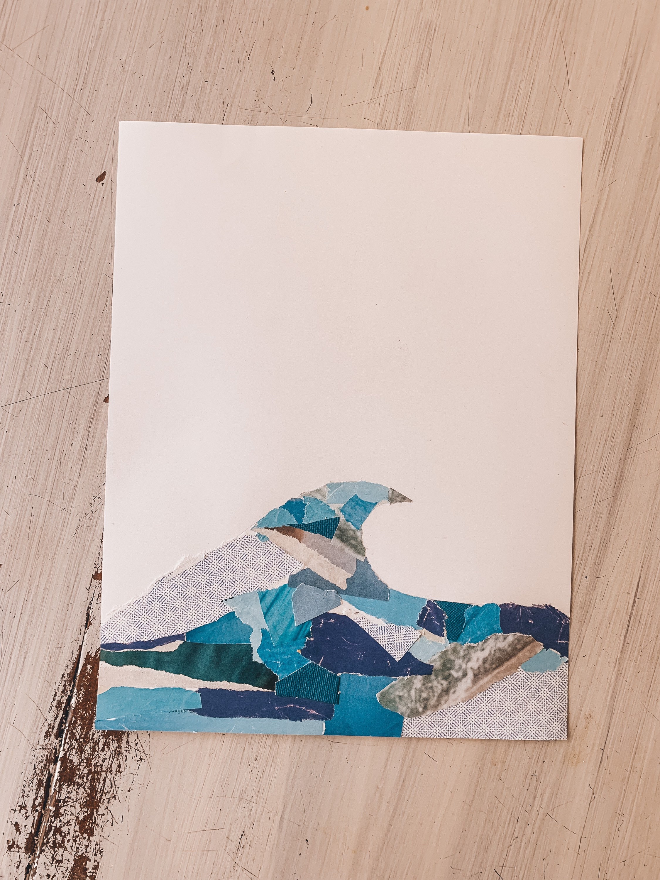 Original Beach Wave Collage Art Made With Recycled Materials - Etsy