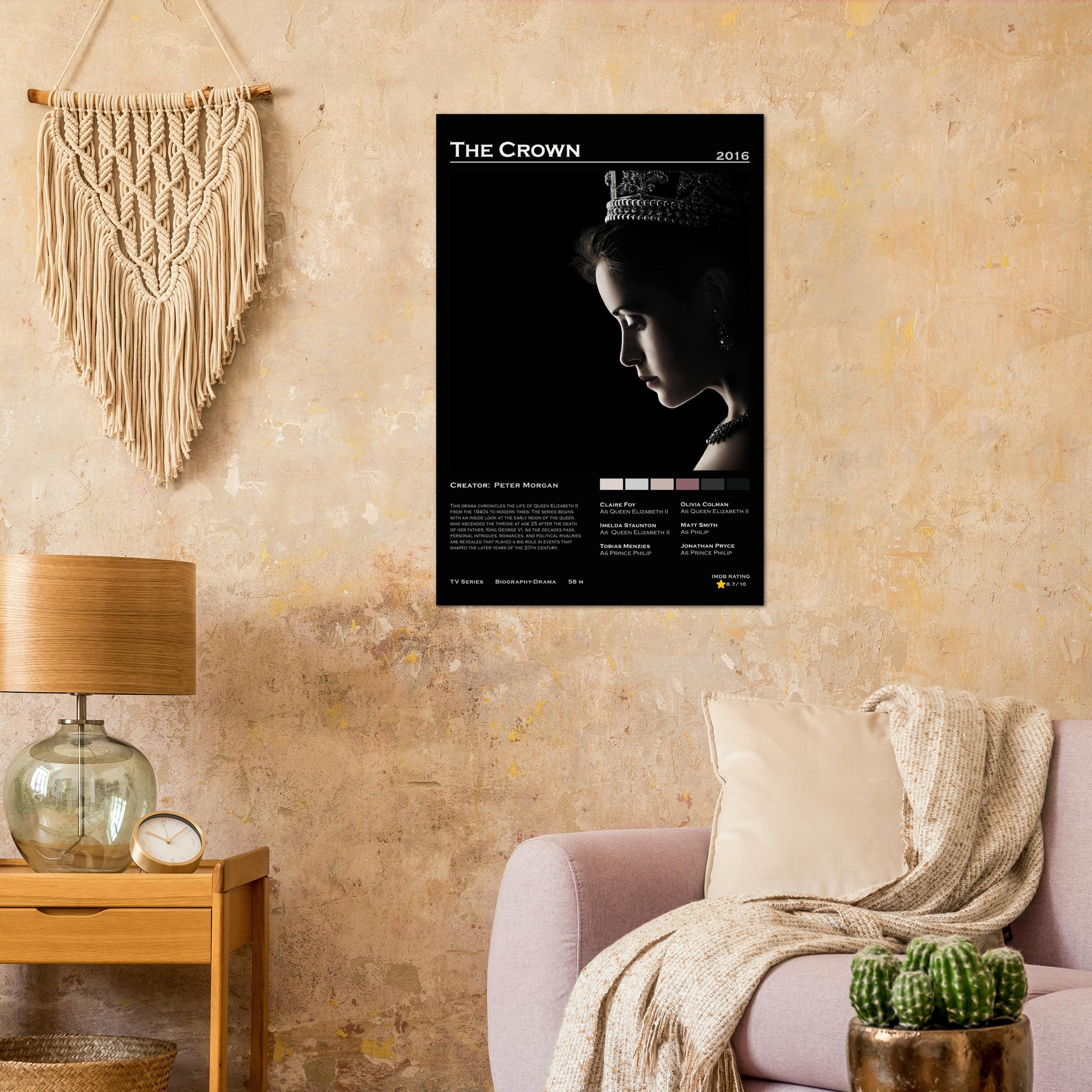 The Crown TV Series Poster Minimalist Movie Poster Vintage Retro Home ...