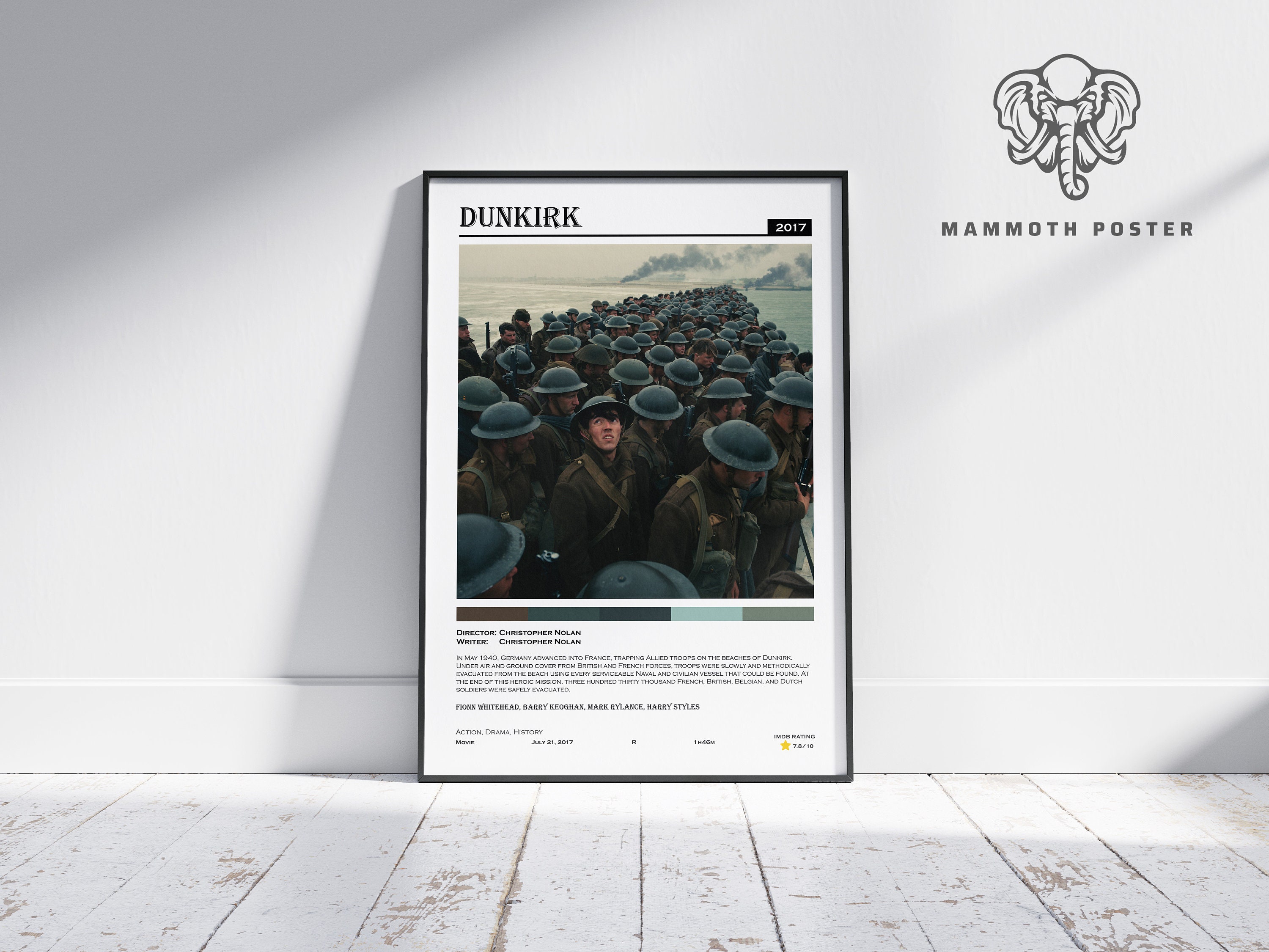 Dunkirk Christopher Nolan Minimalist Movie Poster Vintage Retro Home Decor Custom Poster Wall ...