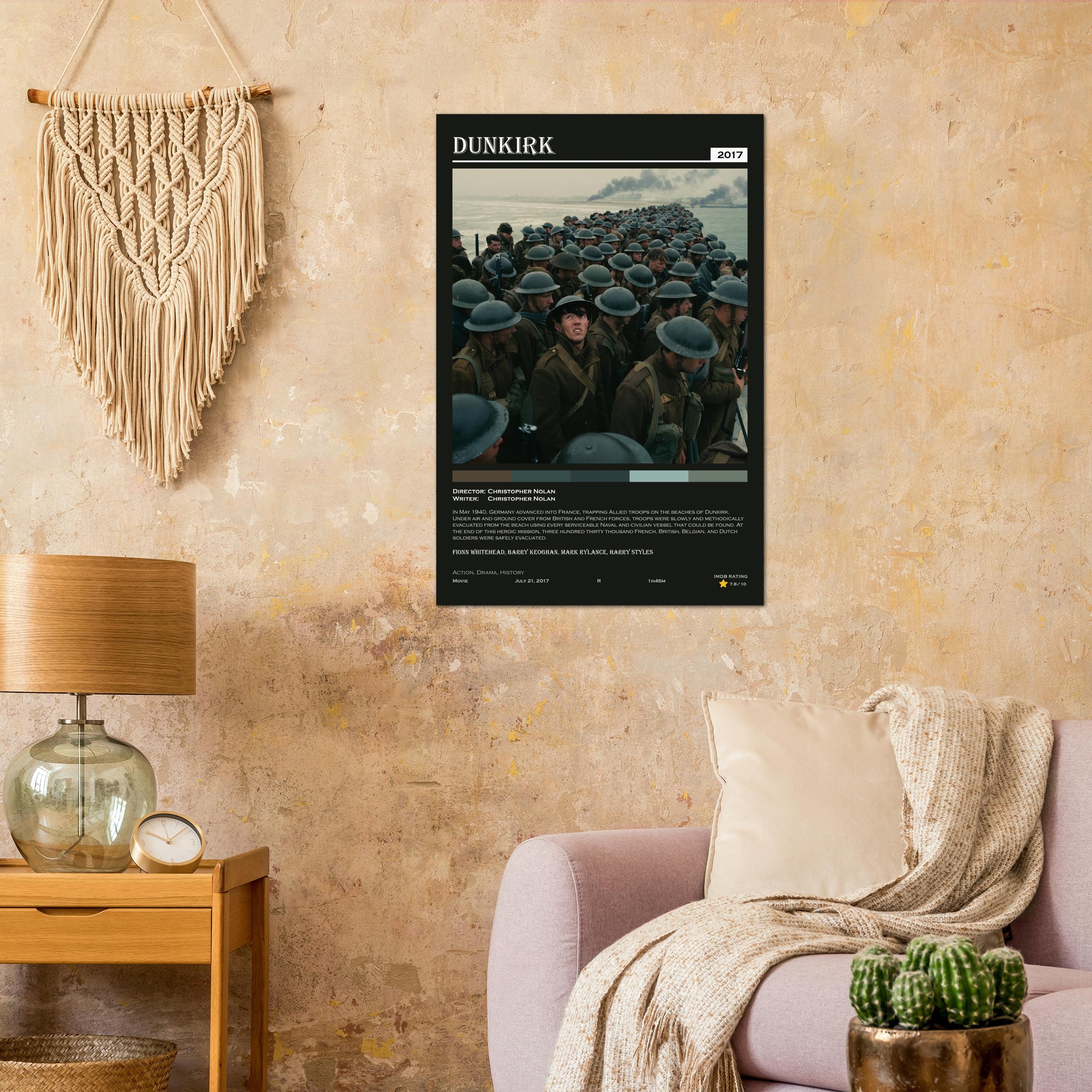 Dunkirk Christopher Nolan Minimalist Movie Poster Vintage Retro Home Decor Custom Poster Wall ...