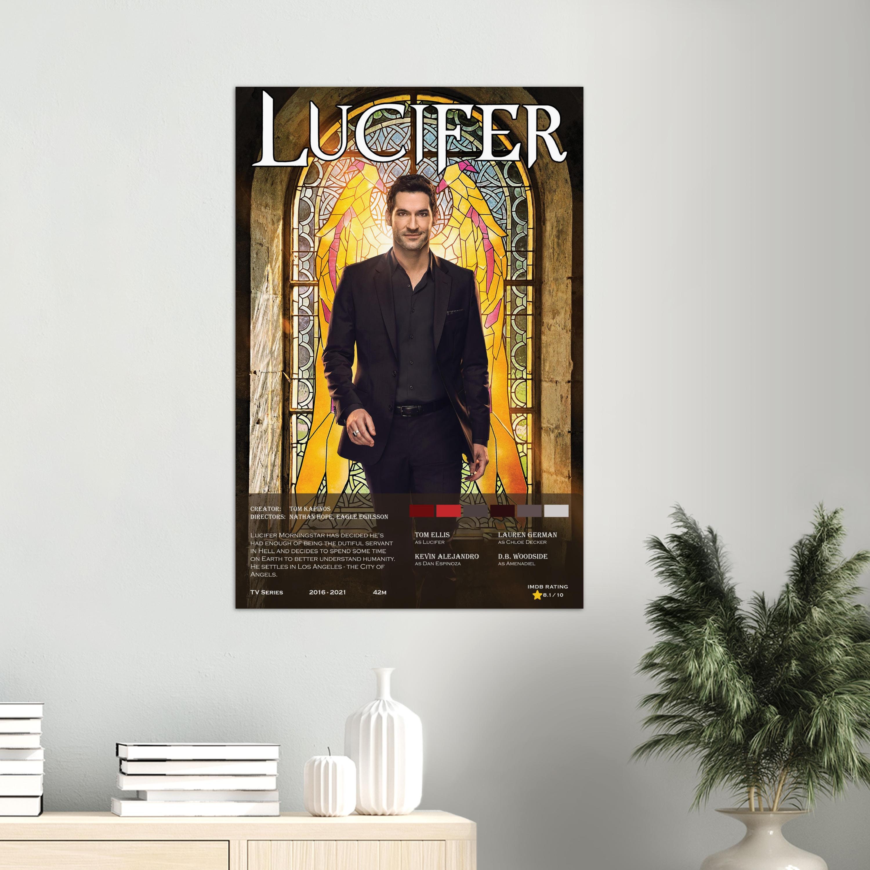 Lucifer TV Series Poster Minimalist Movie Poster Vintage Retro Home Decor Custom Poster Wall Art ...