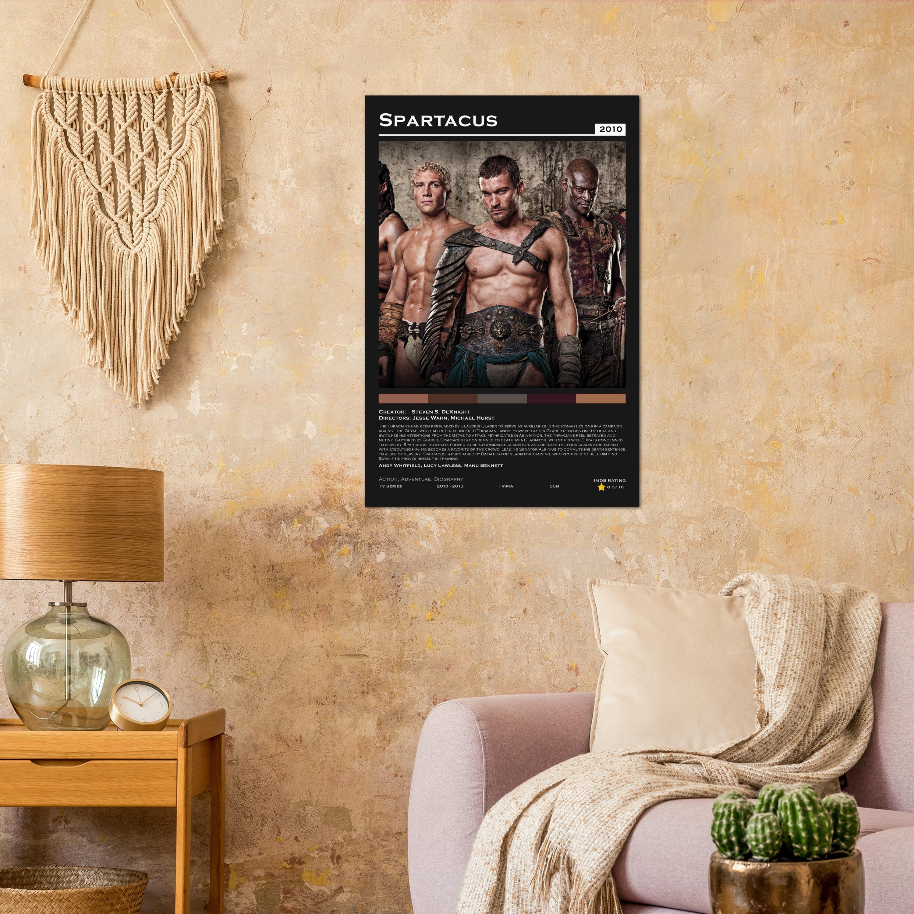 Spartacus TV Series Poster Minimalist Movie Poster Vintage Retro Home ...
