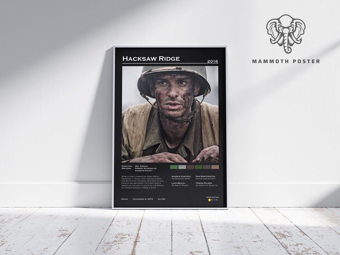 Hacksaw Ridge | Mel Gibson | Minimalist Movie Poster | Vintage Retro ...