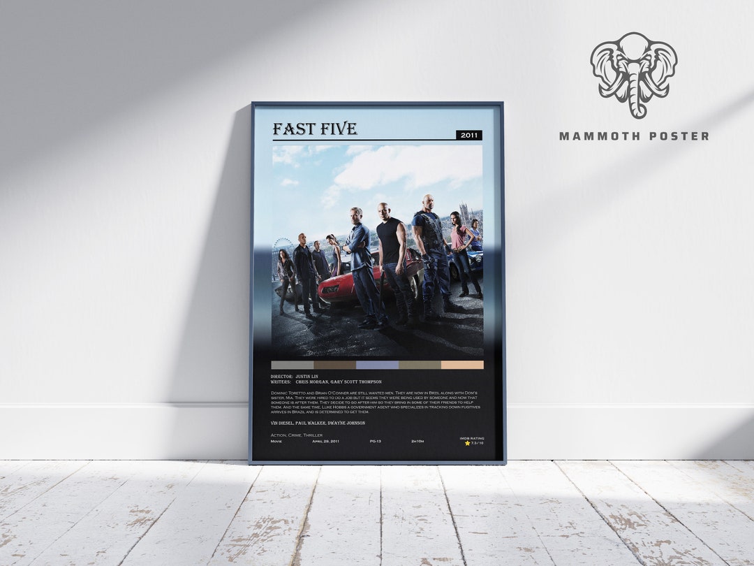 Fast Five | Justin Lin | Minimalist Movie Poster | Vintage Retro Home ...