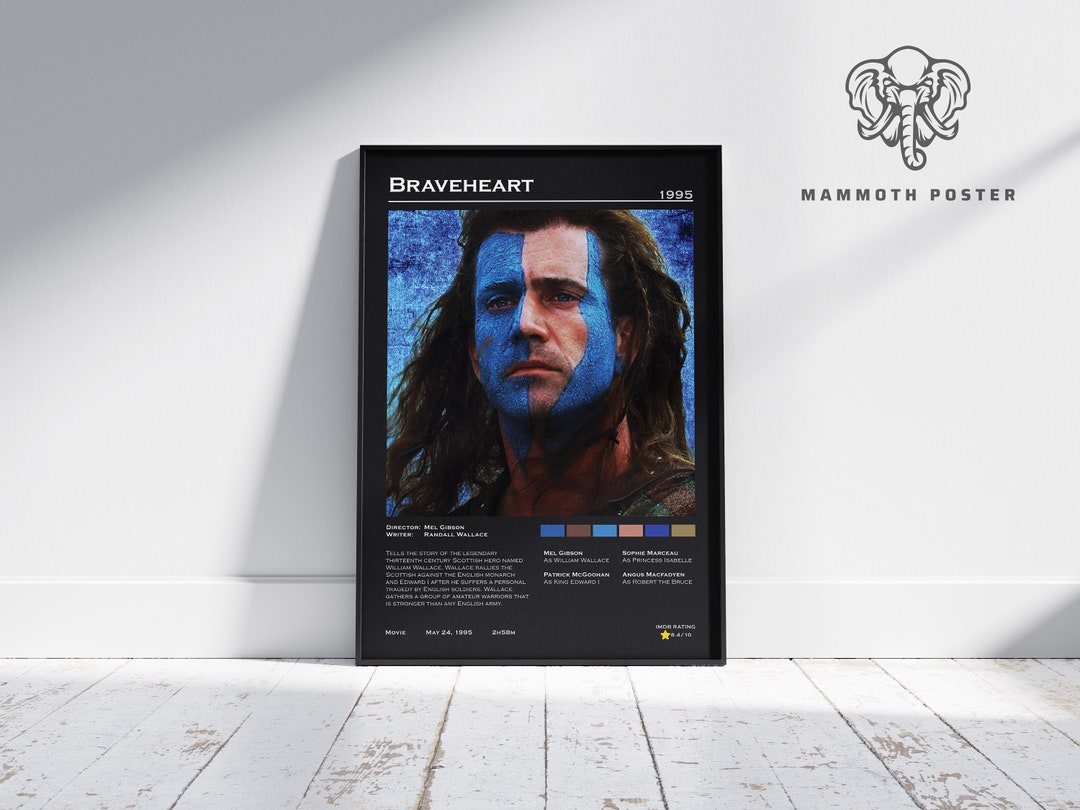 Braveheart | Digital Print Poster | Minimalist Movie | Vintage Retro ...