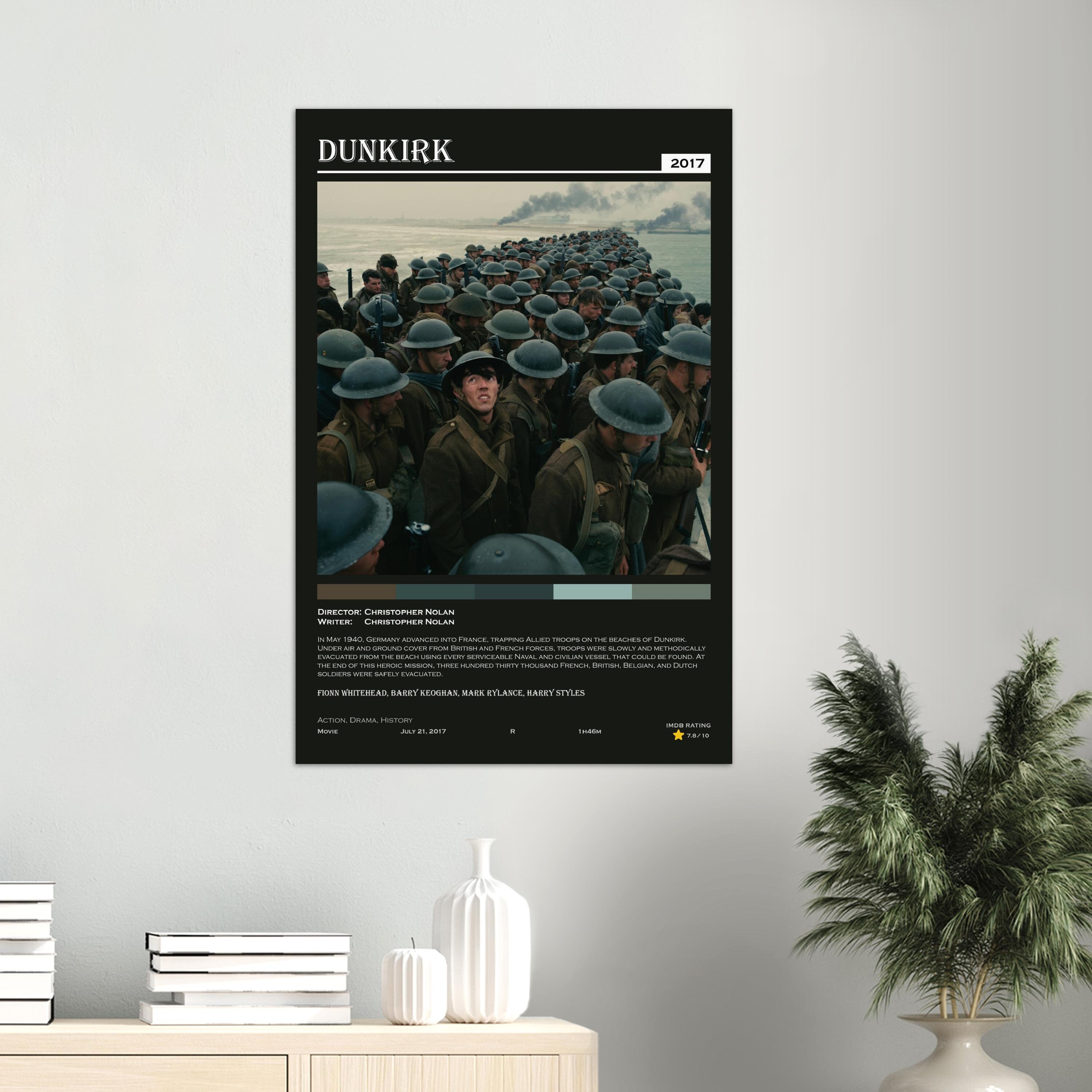 Dunkirk Christopher Nolan Minimalist Movie Poster Vintage Retro Home Decor Custom Poster Wall ...