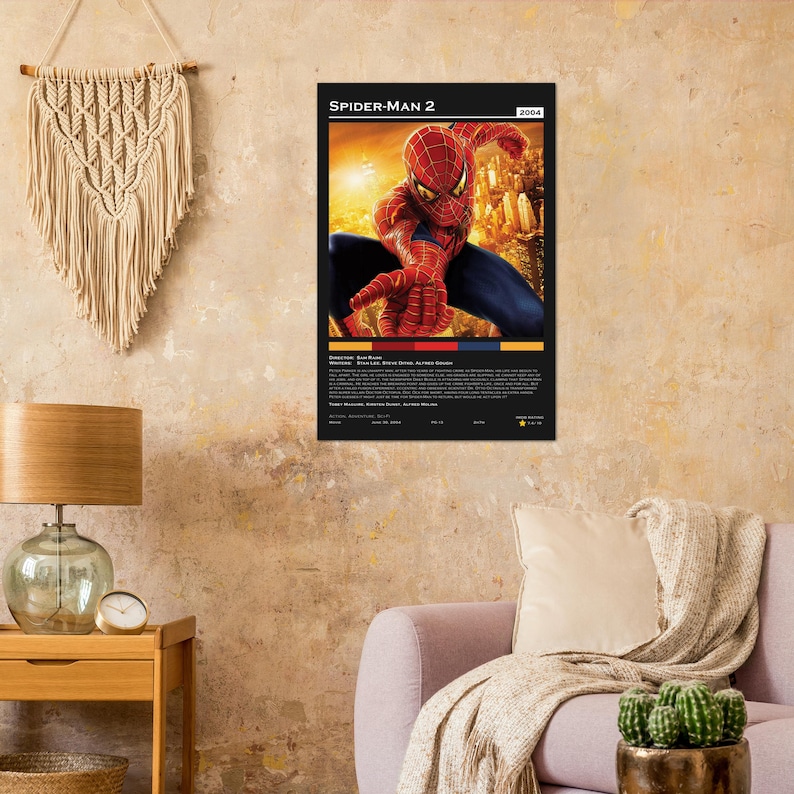 Spider-man 2 Sam Raimi Marvel Movie Poster Vintage Retro - Etsy