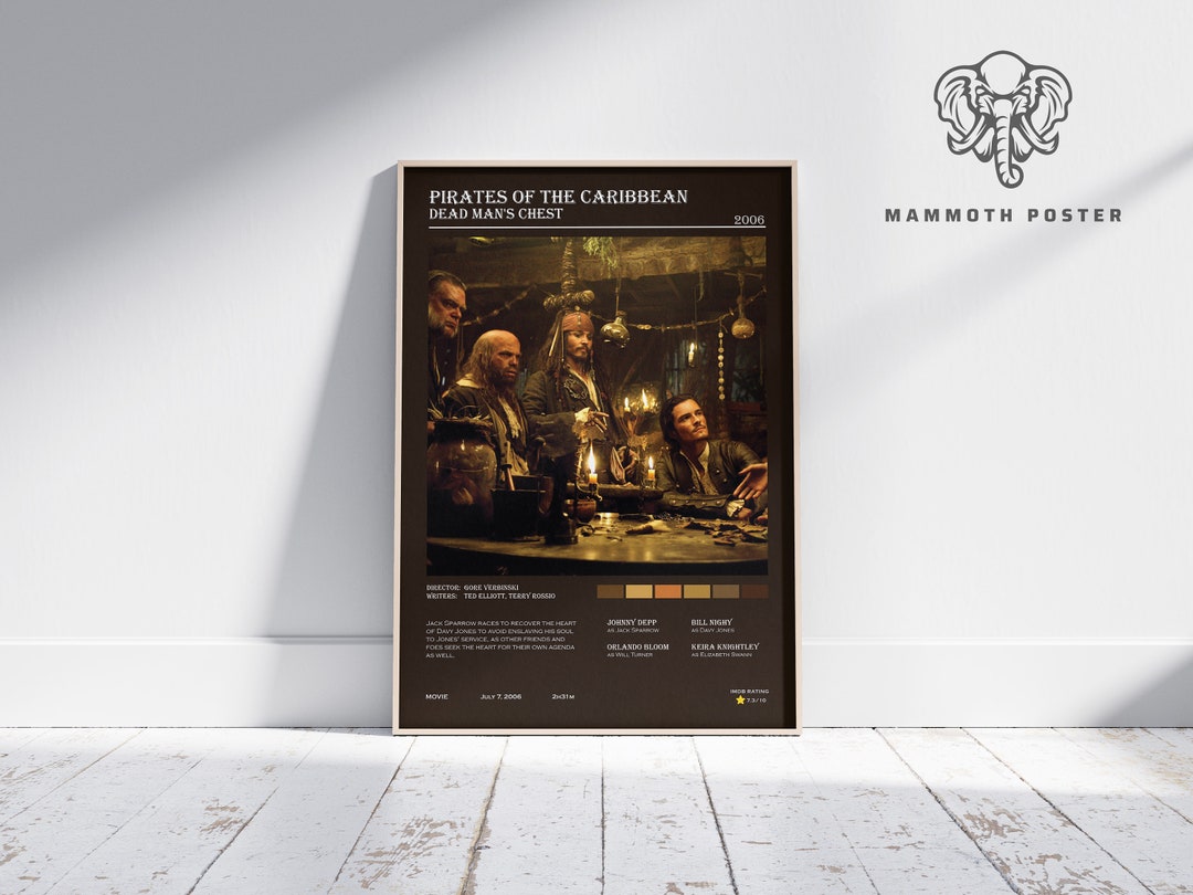 Buy Pirates of the Caribbean Dead Man's Chest Minimalist Movie Poster ...