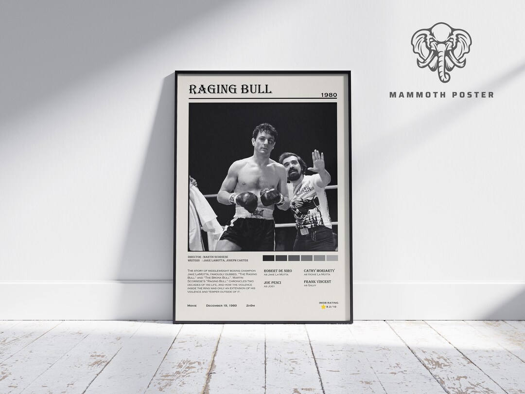 Raging Bull Movie Poster: Custom Wall Art Print Christimas Gifts - Etsy