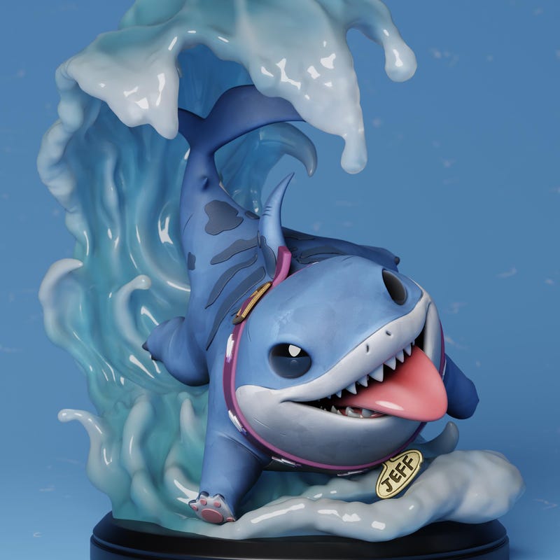 Jeff the Land Shark Figure - Etsy
