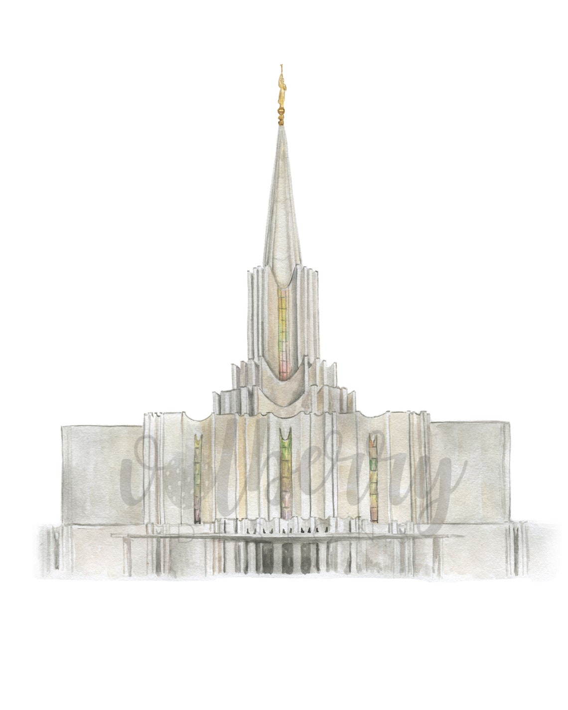 Jordan River Utah LDS Temple - Printable Watercolor Wall Art - Etsy