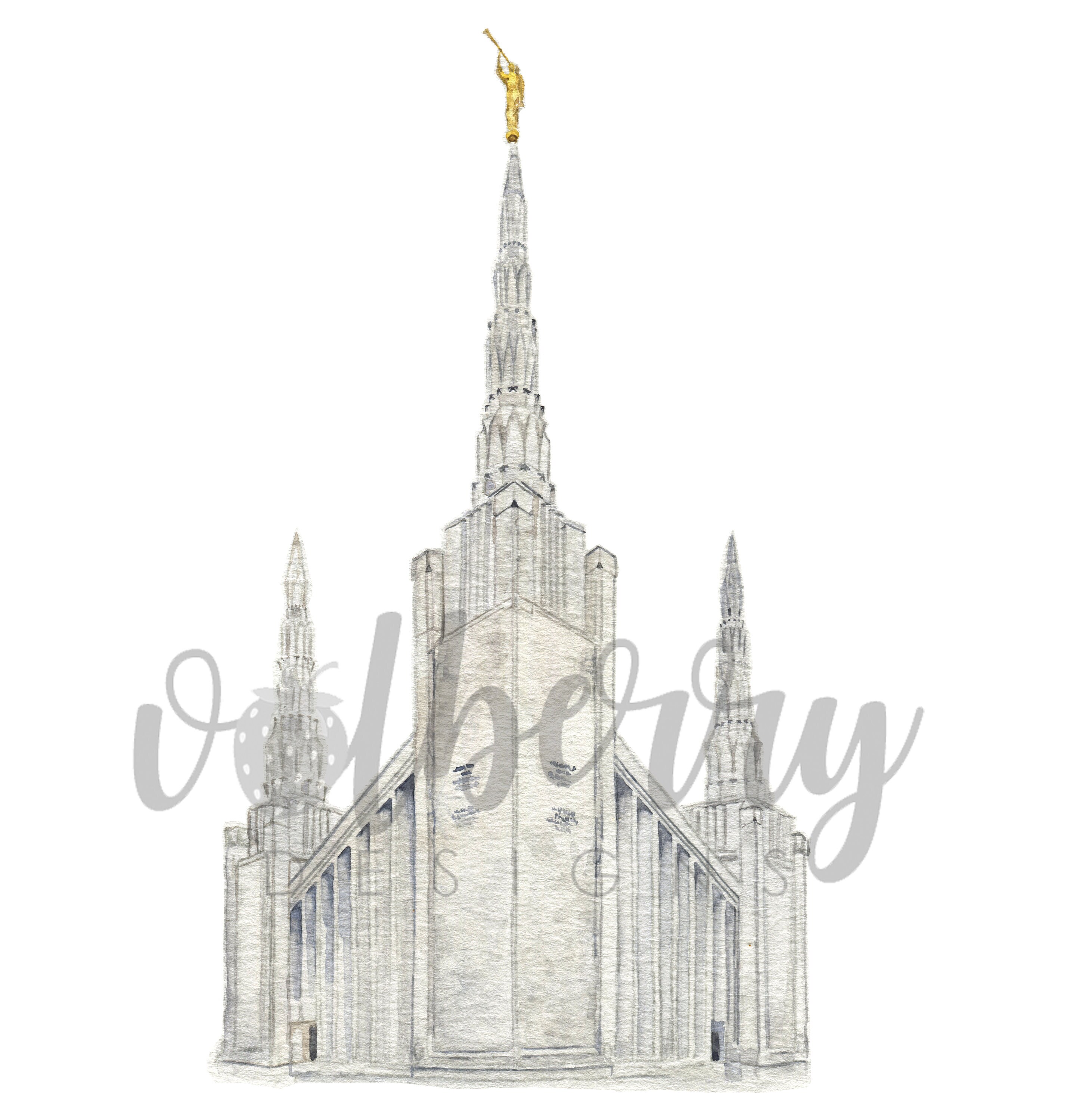 Portland Oregon LDS Temple - Printable Watercolor Wall Art - Etsy