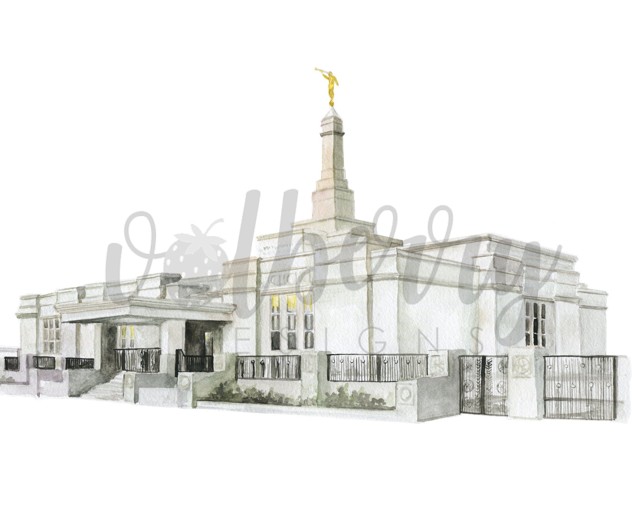 Edmonton Canada LDS Temple - Printable Watercolor Wall Art - Etsy Canada
