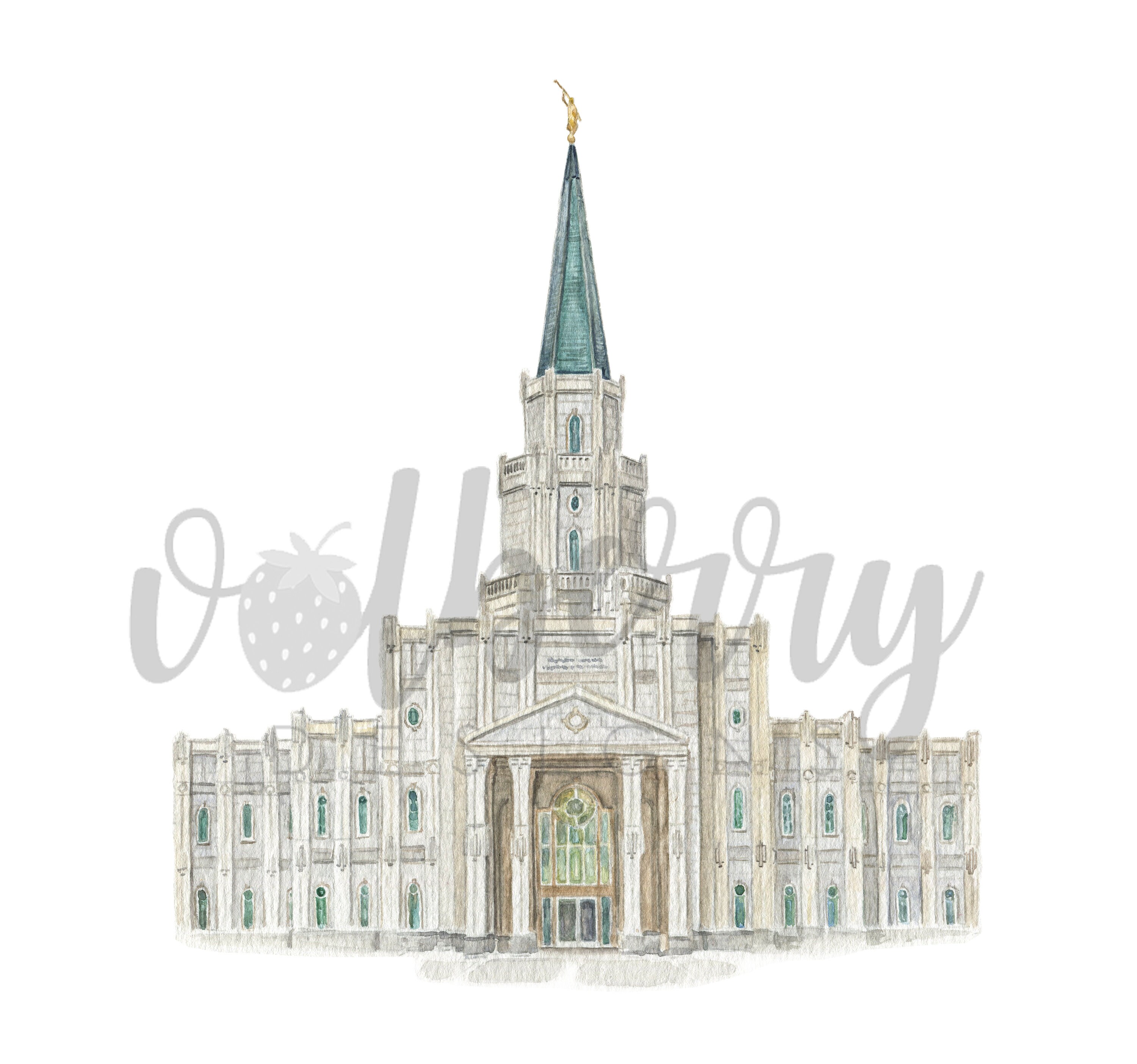 Houston Texas LDS Temple - Printable Watercolor Wall Art - Etsy