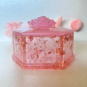 Resin Trinket W/ Dried Flowers / Trinket Box With Lid, 3D Flower ...