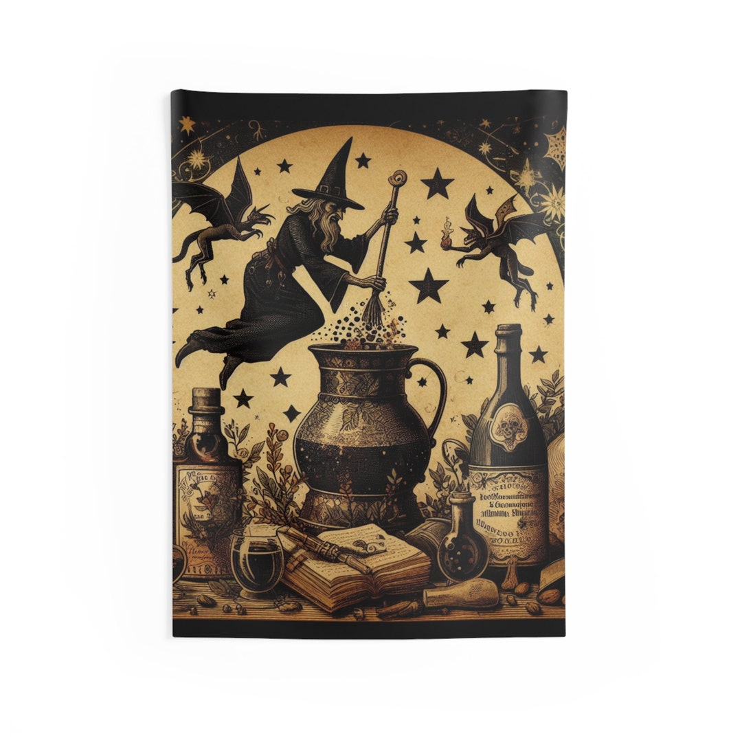 Alchemical Witch Tapestry, Wiccan Tapestry, Occult Aesthetic ...