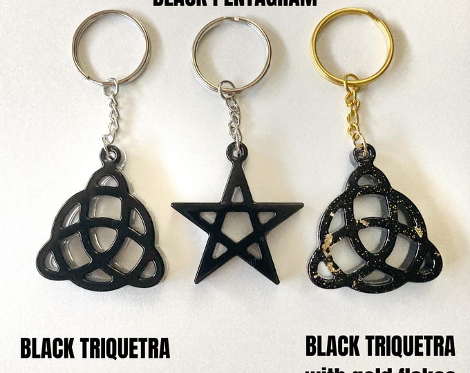 Gothic Keychain / Ankh Bag Charm / Pentagram / Pentacle Keychain ...