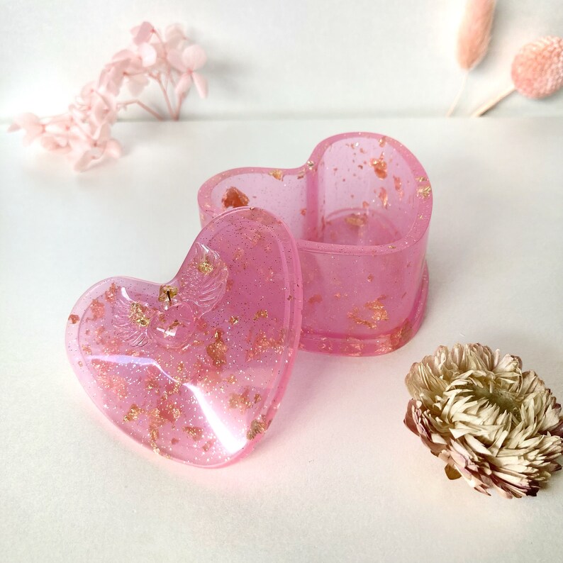 RESIN Trinket Box With Lid / Resin Jewelry Box With Lid / - Etsy