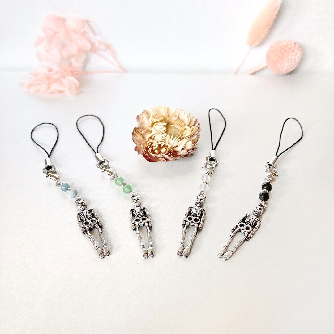 Skeleton Phone Charm Keychain / Safety Whistle / Nintendo Switch Charm ...