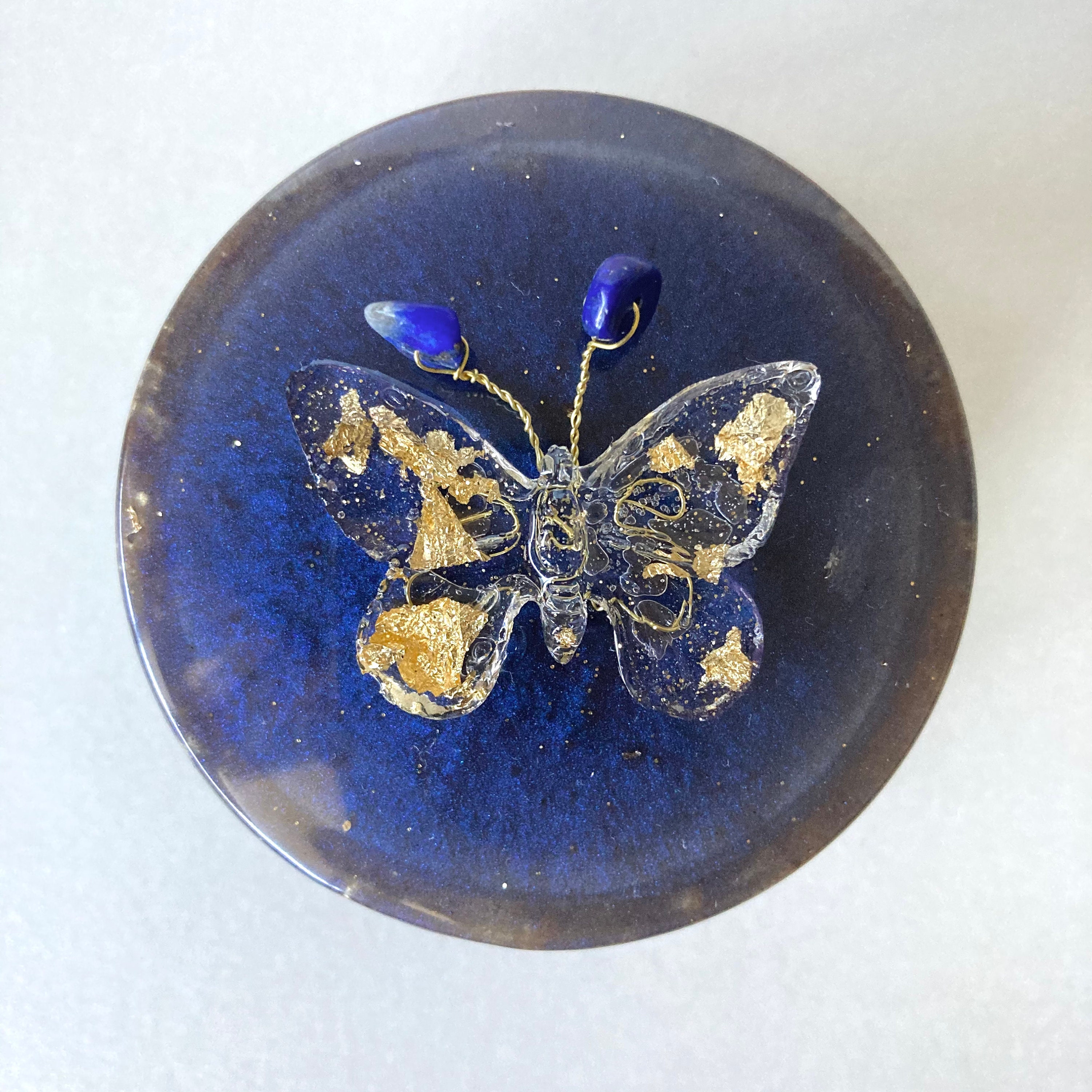 Resin Trinket w/ stone / Trinket Box with Lid 3D flower | Etsy