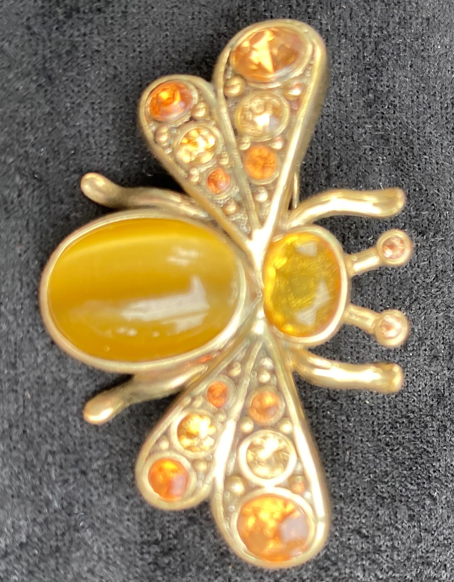 Vintage Signed Lc Jelly Belly Pin Etsy