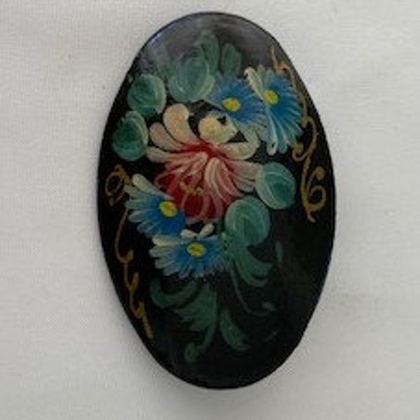 Hand Painted Brooch - Etsy