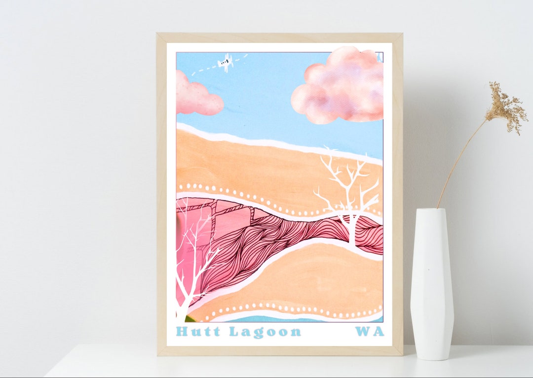 Hutt Lagoon Tourist Poster - Etsy