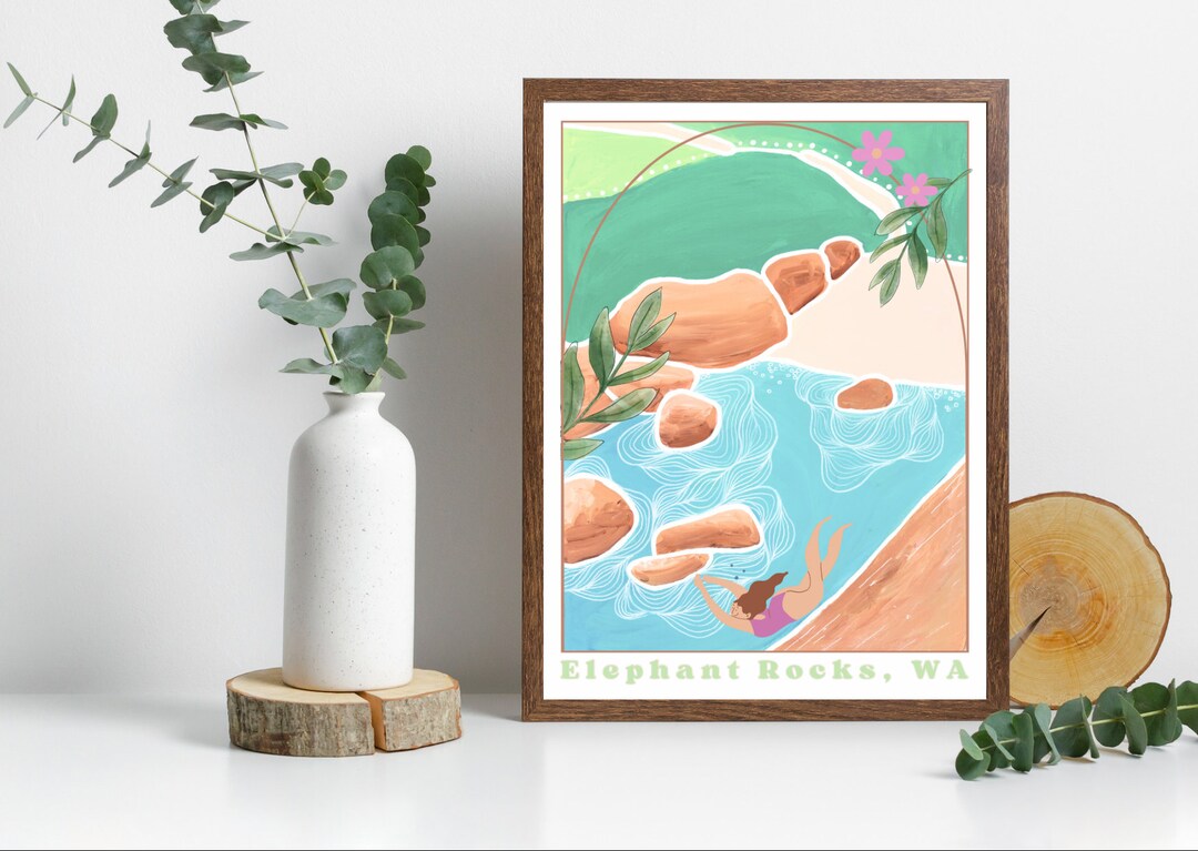 Elephant Rocks, WA Tourist Poster - Etsy