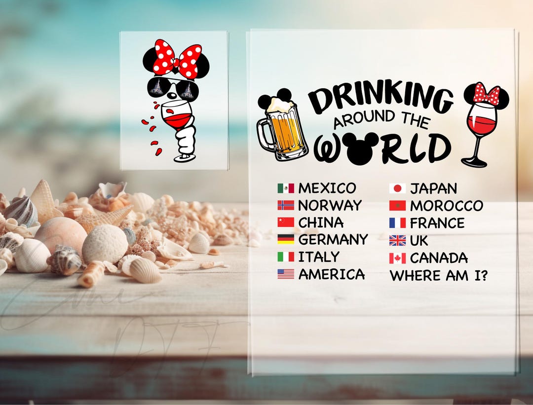 Minnie Mouse Wine, Epcot Drinking Around the World DTF Transfer - Etsy