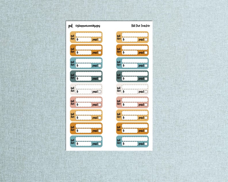 Bill Tracker Stickers: Budget Planner Stickers - Etsy