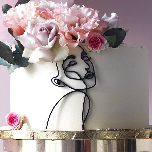 One Line Woman Face Cake Topper - Etsy