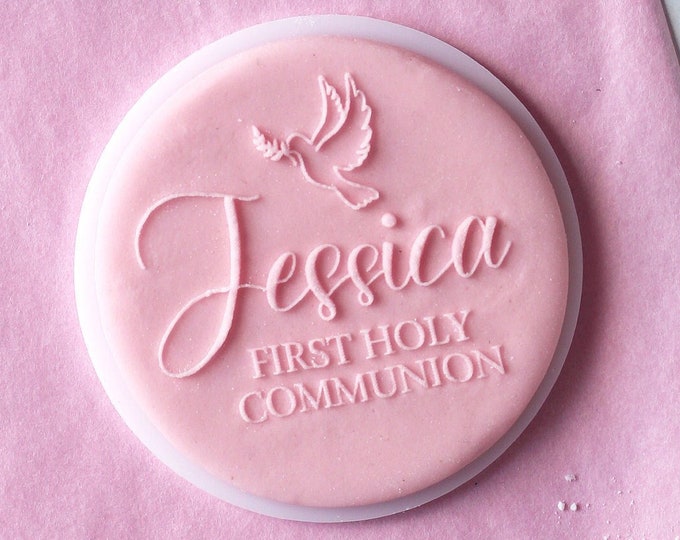 Name FIRST HOLY COMMUNION Embosser, Cookie Biscuit Stamp, Cake ...