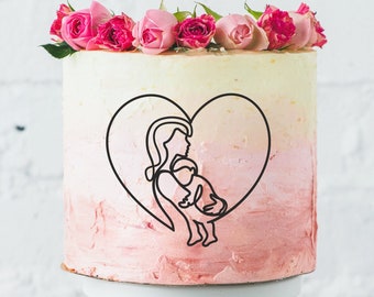 Clasped Hands Topper Line Art Cake Topper Abstract Cake Topper Lineart ...
