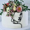 One Line Topper Seated Woman Line Art Cake Topper Abstract Face Cake ...