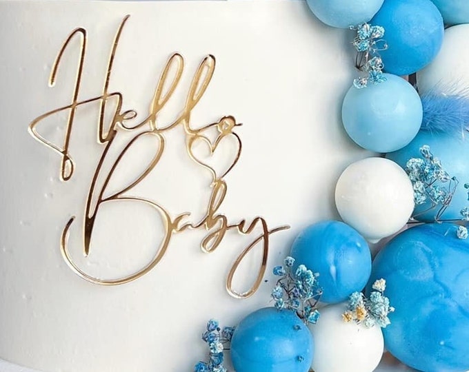 Hello Baby Cake Decor Hello Baby Cake Decoration Hello - Etsy