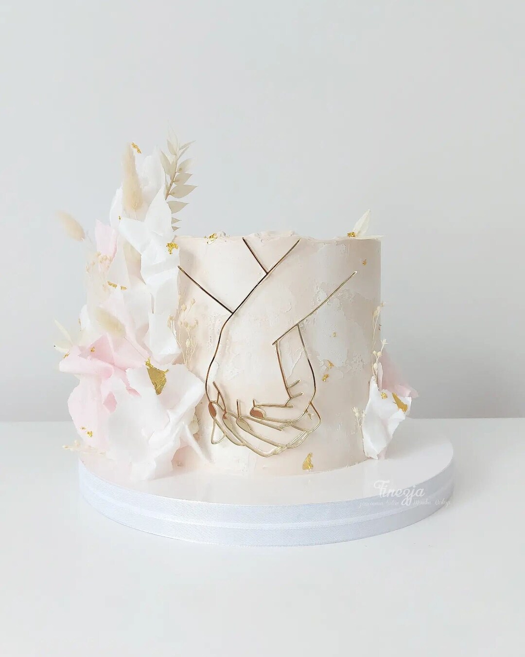 Clasped Hands Topper | Line Art Cake Topper | Abstract Cake Topper ...